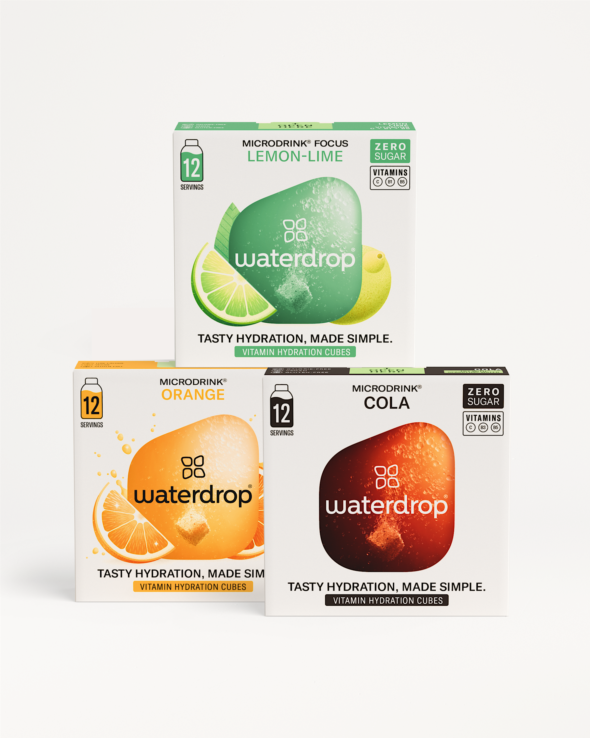 Fresh & Fizzy Microdrink: ORANGE, COLA, LEMON-LIME | waterdrop®